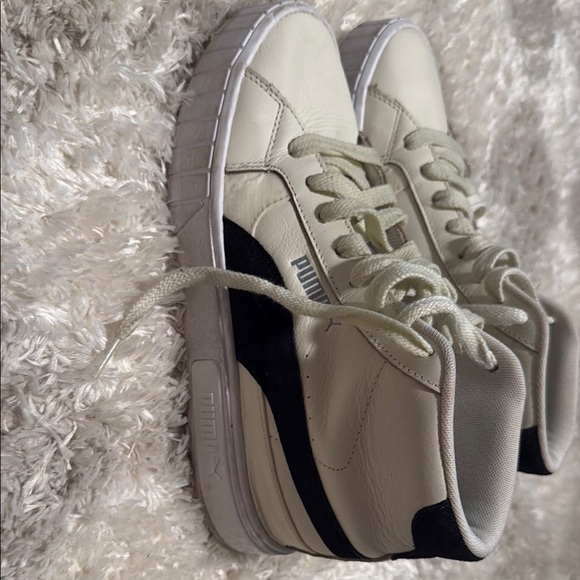 Puma | Shoes | Puma Cream And Black Sneakers | Poshmark